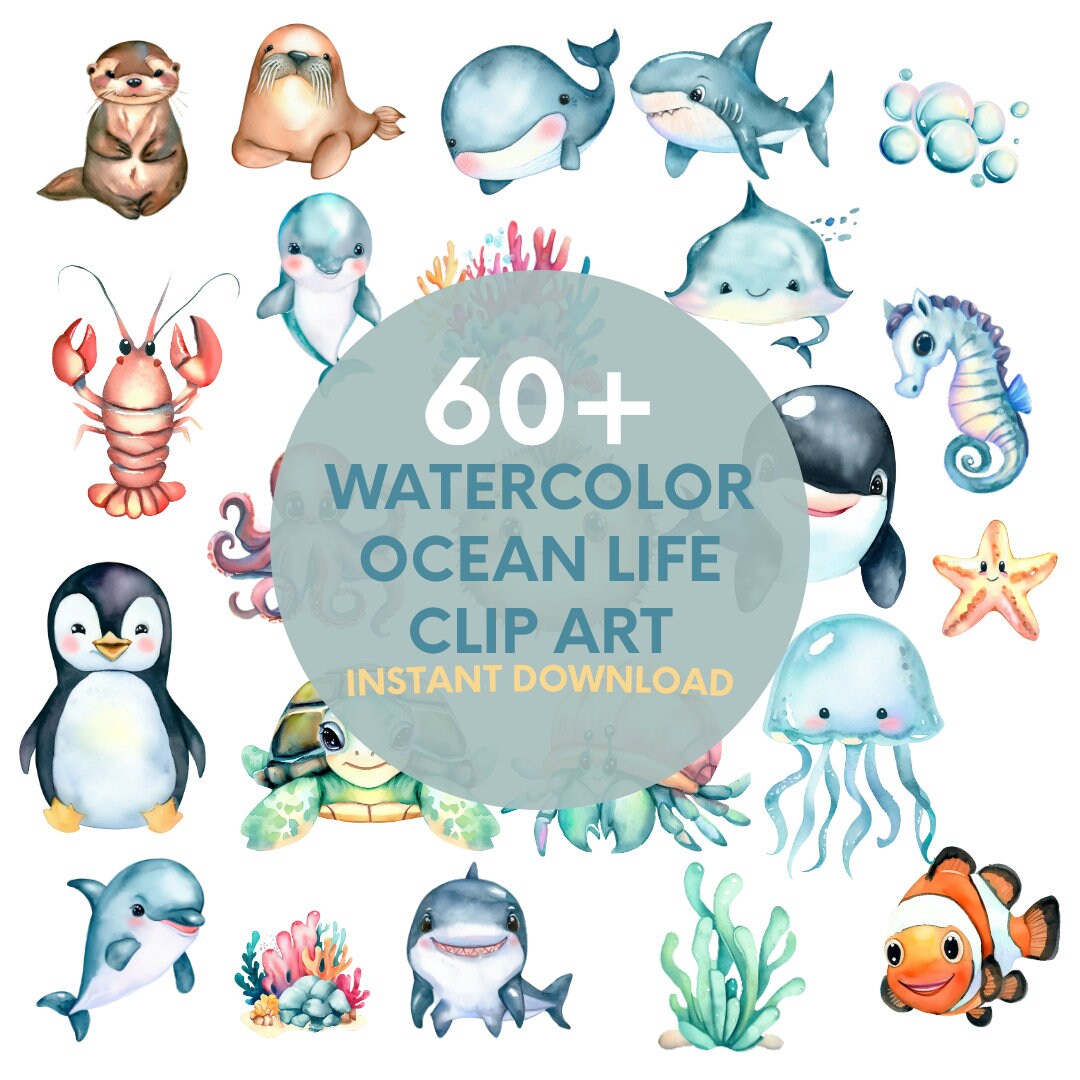 Downloadable Cute Ocean Life Clip Art - Printable Ocean Life Clip Art ...