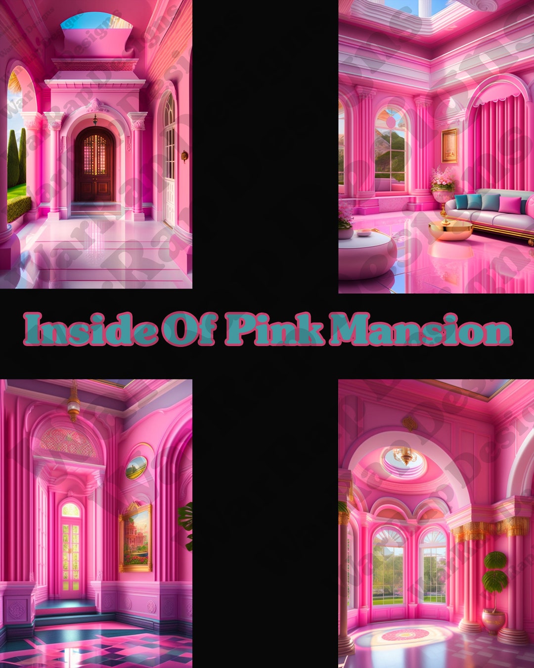 Inside of Pink Mansion 2 - Etsy