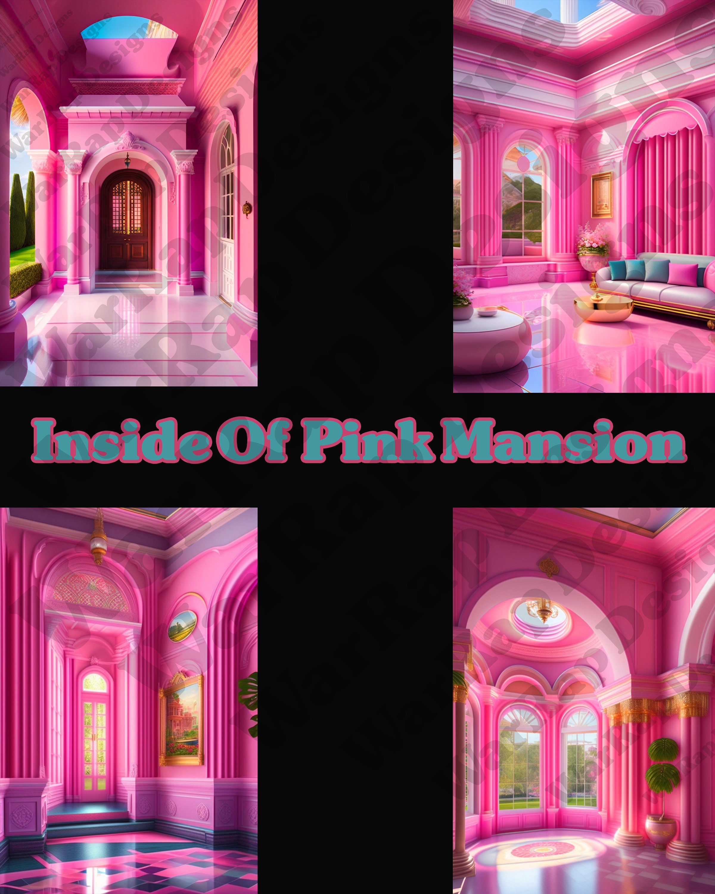 Inside of Pink Mansion 2 - Etsy