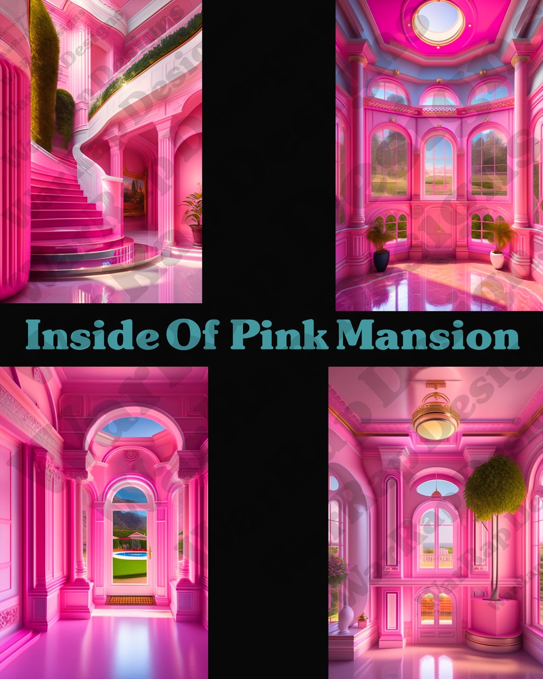Inside of Pink Mansion 1 - Etsy
