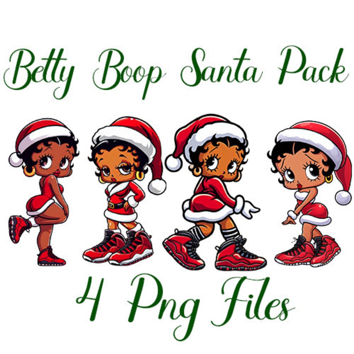Betty Boop Santa Pack Png Files - Etsy