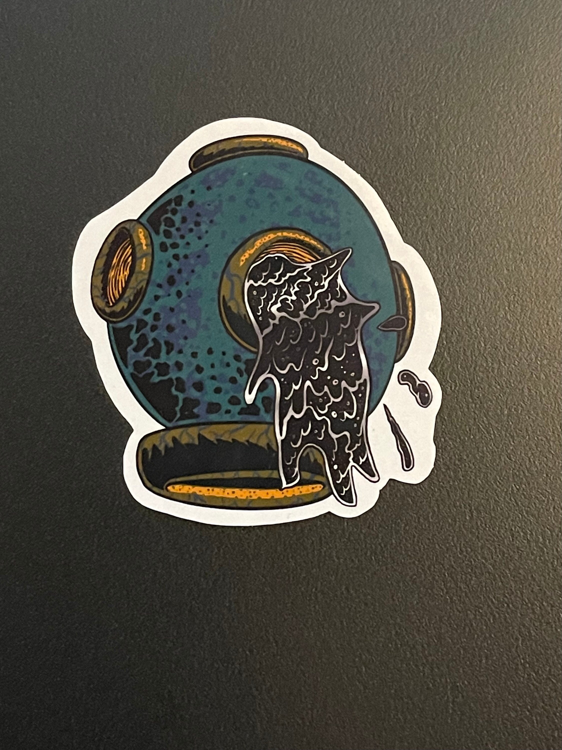 Diving Helmet Sticker, Ocean Sticker, Blue Sticker, Scuba Sticker ...