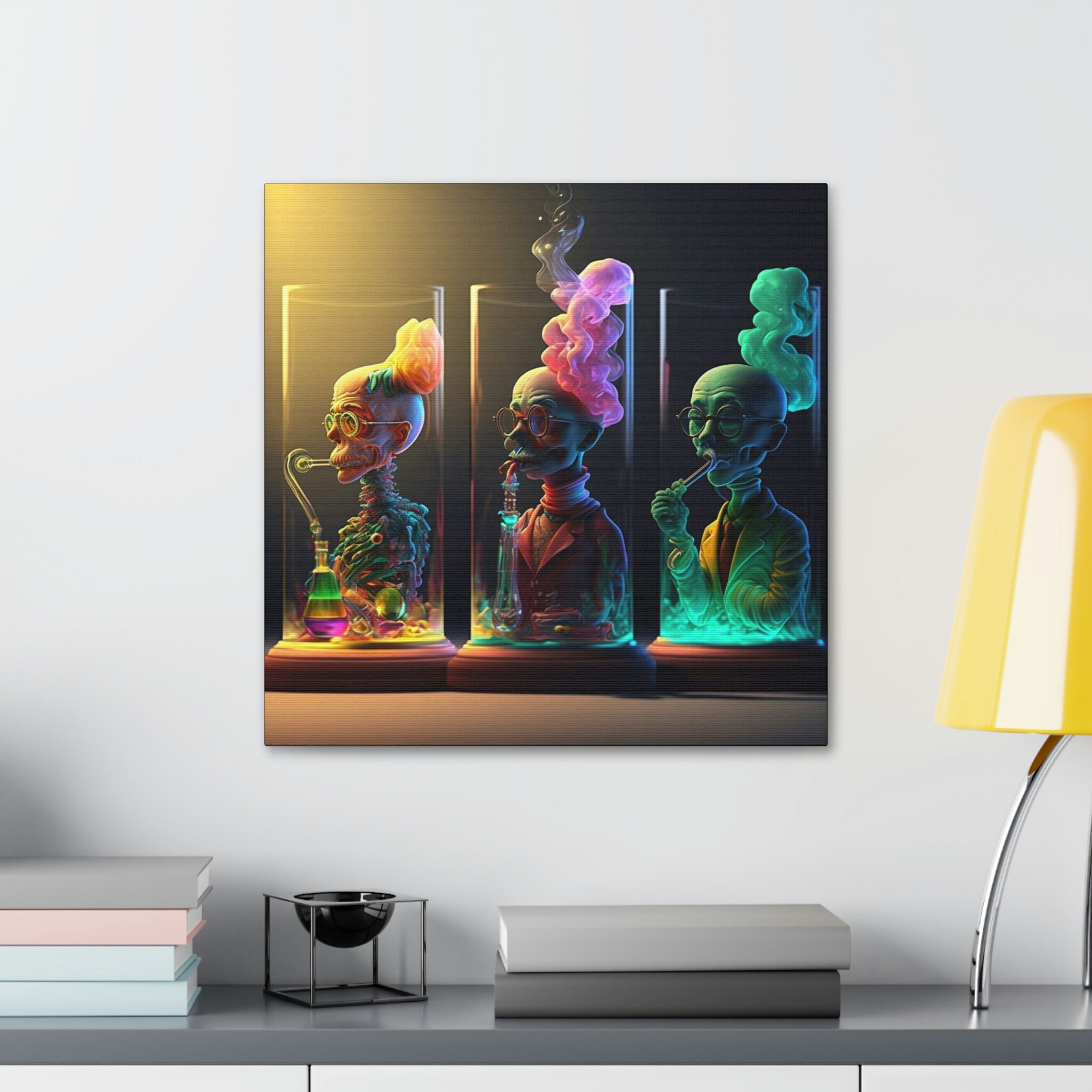 Bizarro Trippy Test Tube Squatters Canvas Art - Etsy