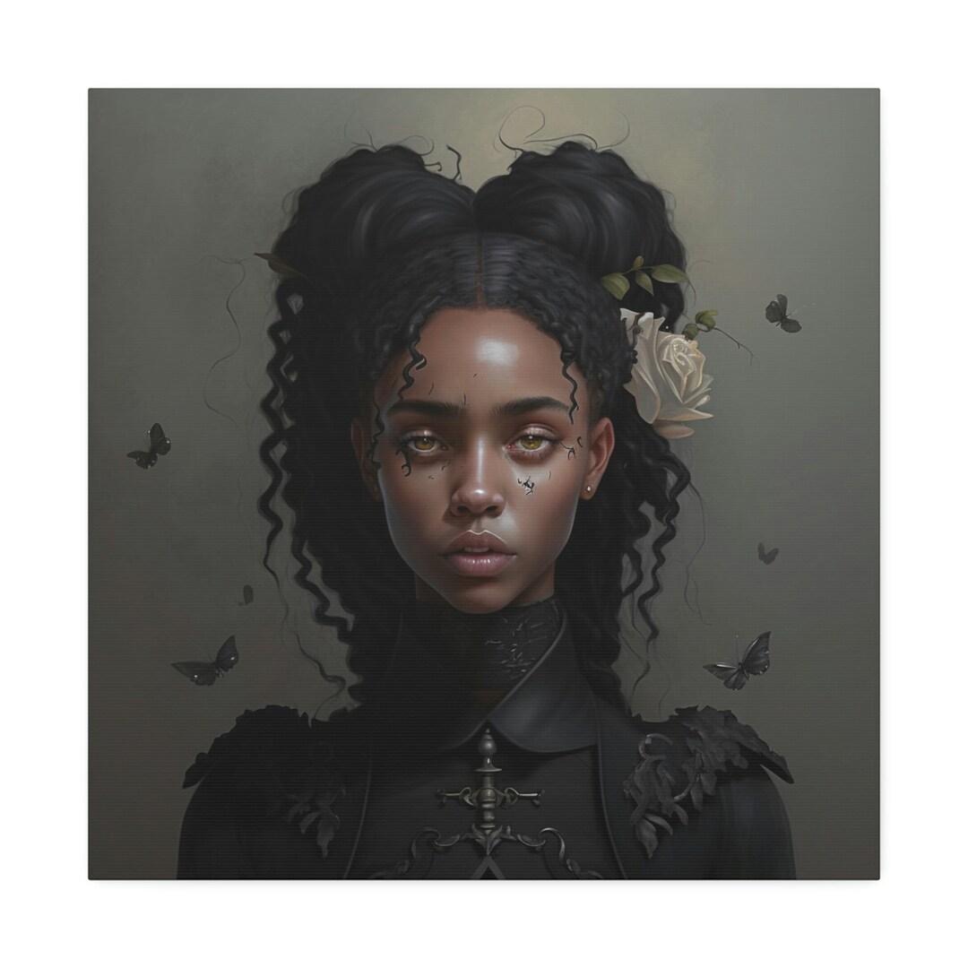 Black Victorian Goth in Mourning, Gothic Fantasy Illustration ...
