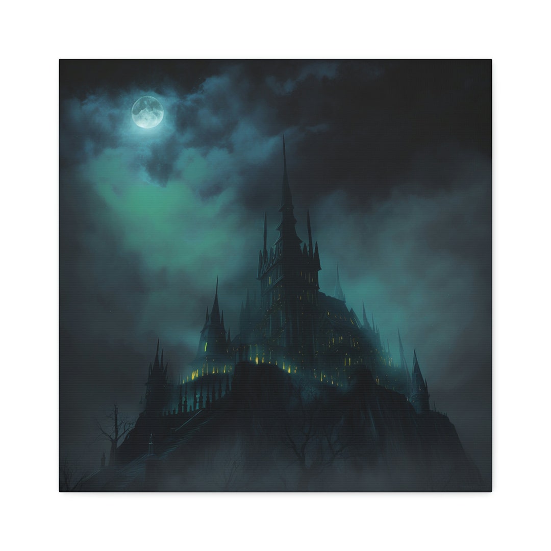 Dark Castle Wall Art Print, Haunted House, Gothic Decor, Gothic Wall ...
