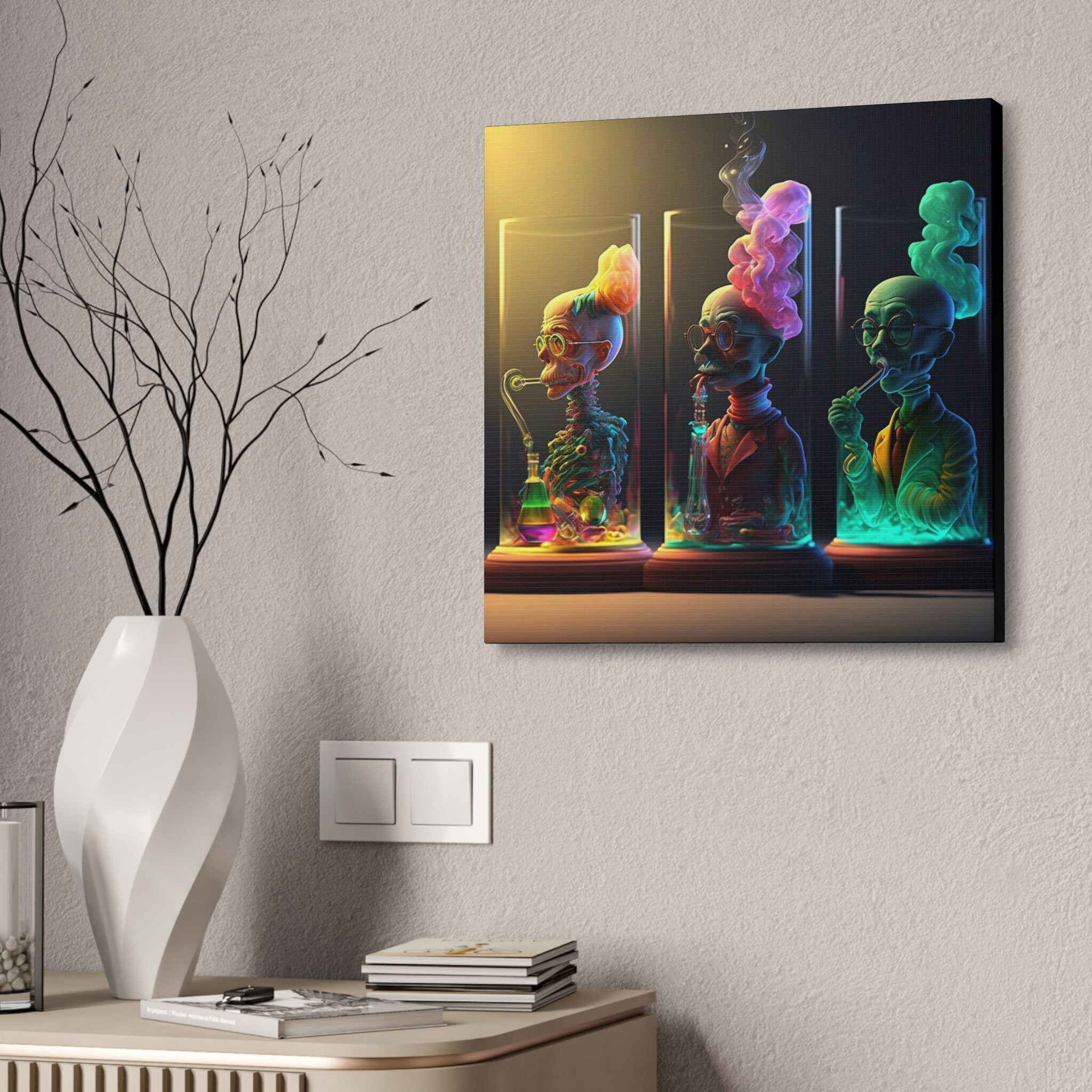 Bizarro Trippy Test Tube Squatters Canvas Art - Etsy