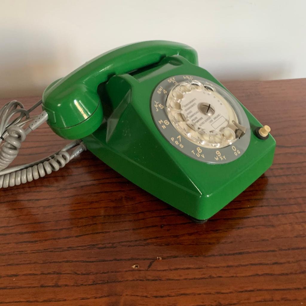 Vintage Rotary Telephone S63 Green - Etsy