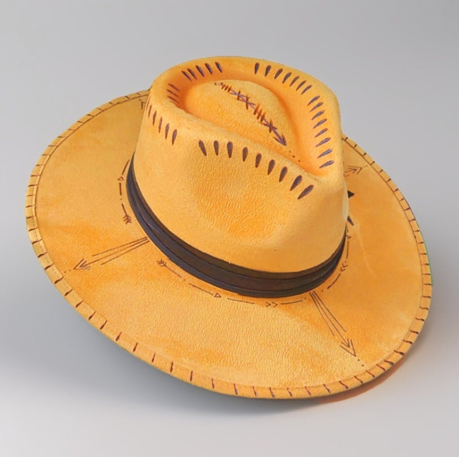 FEDORA HAT Vibrant Yellow, , Fashionable Unisex Accessory, Unique Gift ...