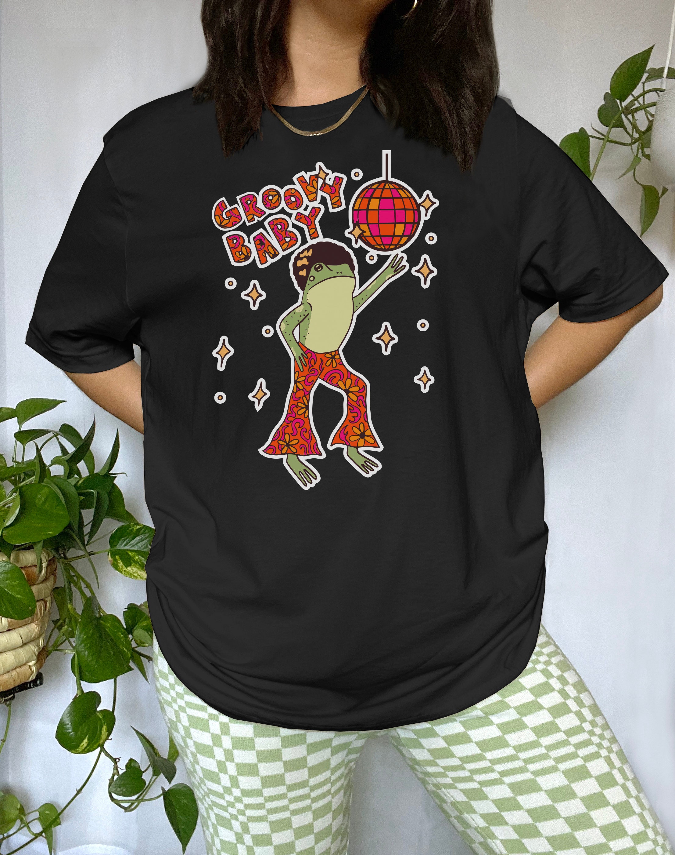 Groovy Baby Frog Shirt, Disco Frog Tee, Groovy Frog Shirt, Y2k Frog ...