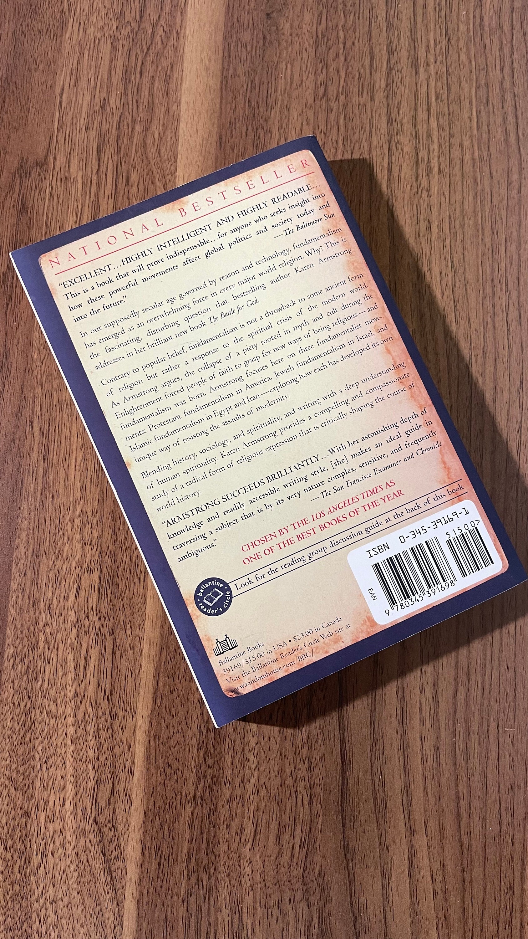 Karen Armstrong: the Battle for God. Christian Book - Etsy