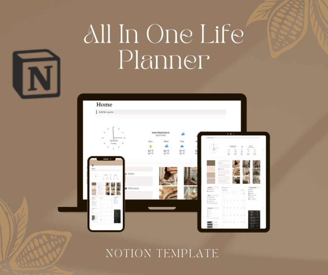 Notion Template All in One | Notion Life Planner | Student Planner ...