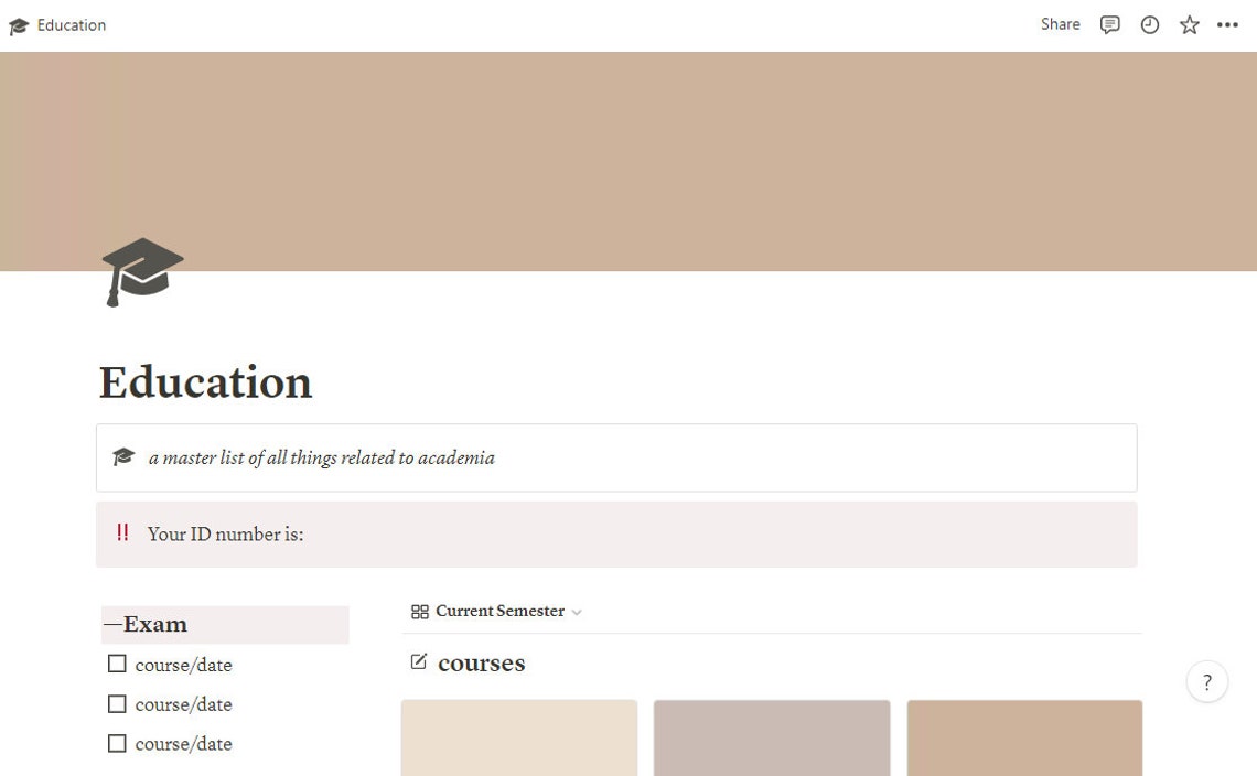 Notion Template Student Planner | Education Planner School Planner for ...