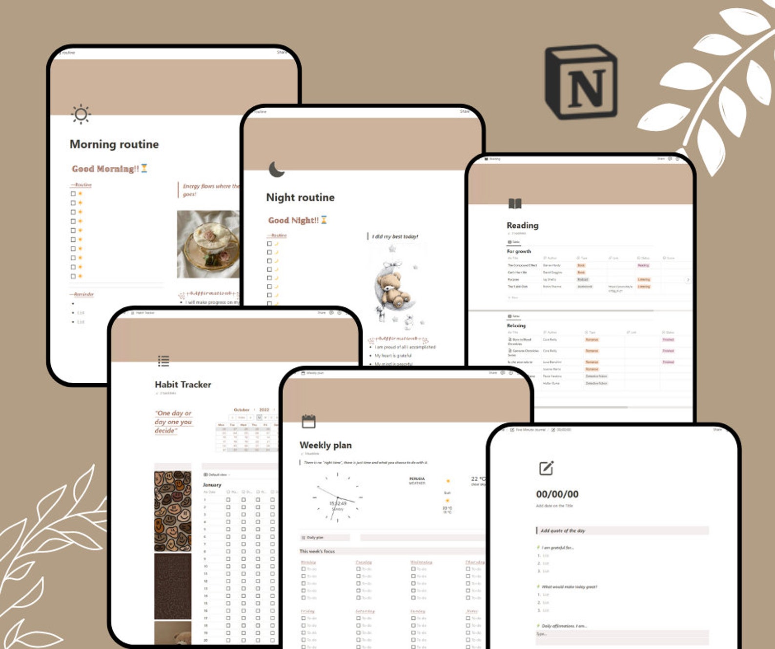 Notion Template All in One | Notion Life Planner | Student Planner ...