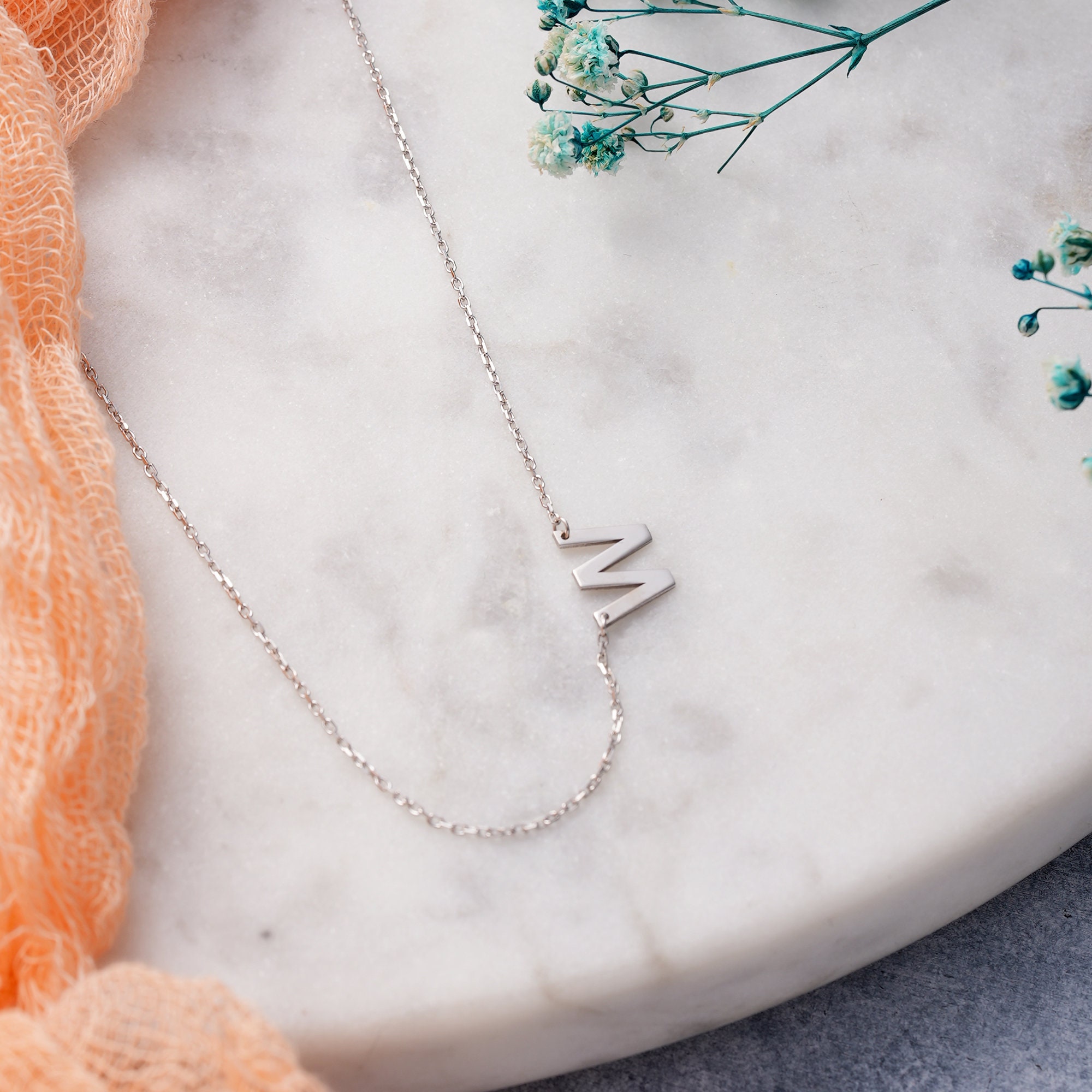 Handmade Letter Necklace Dainty Letter Necklace Gold Letter - Etsy