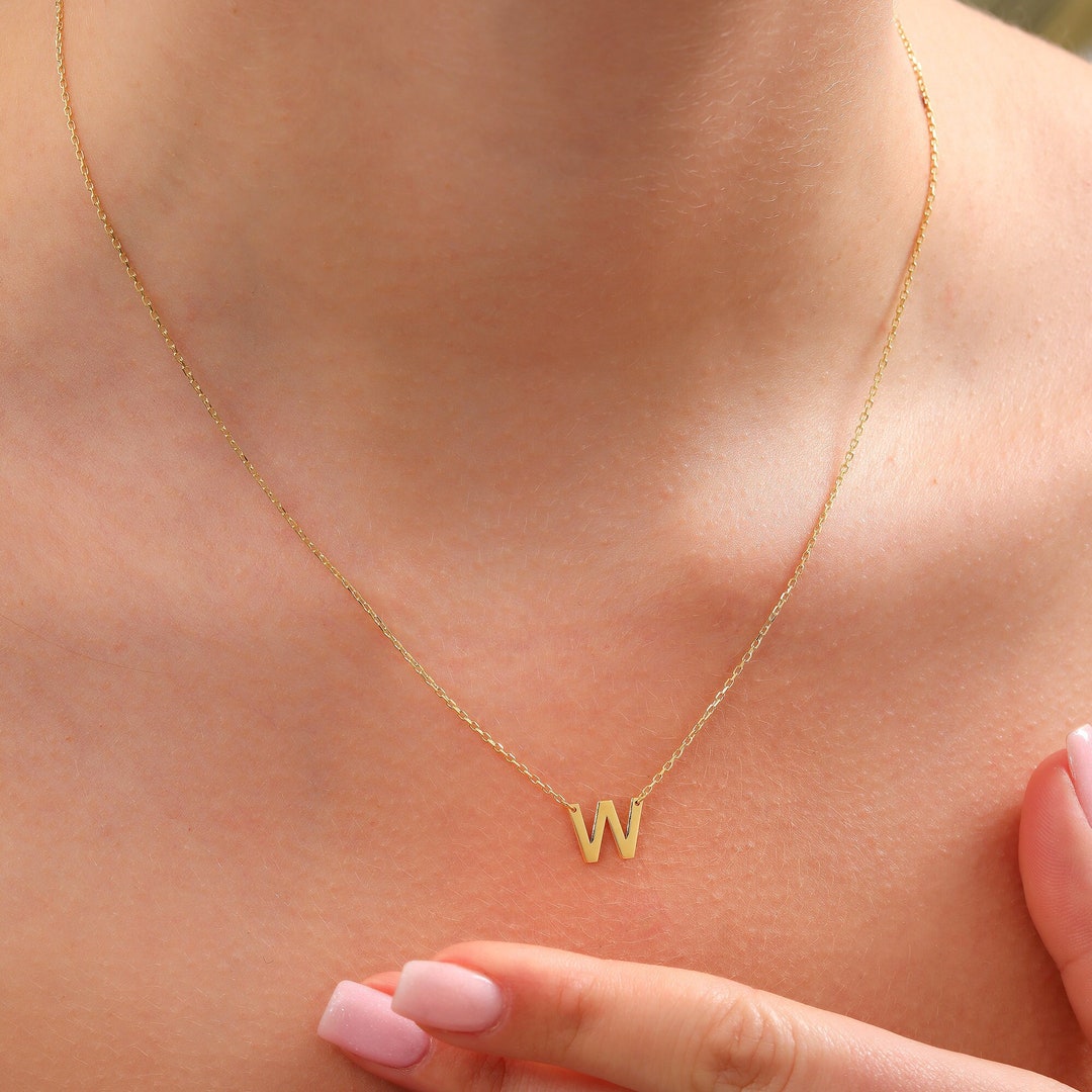 Handmade Letter Necklace, Dainty Letter Necklace, Gold Letter Necklace ...