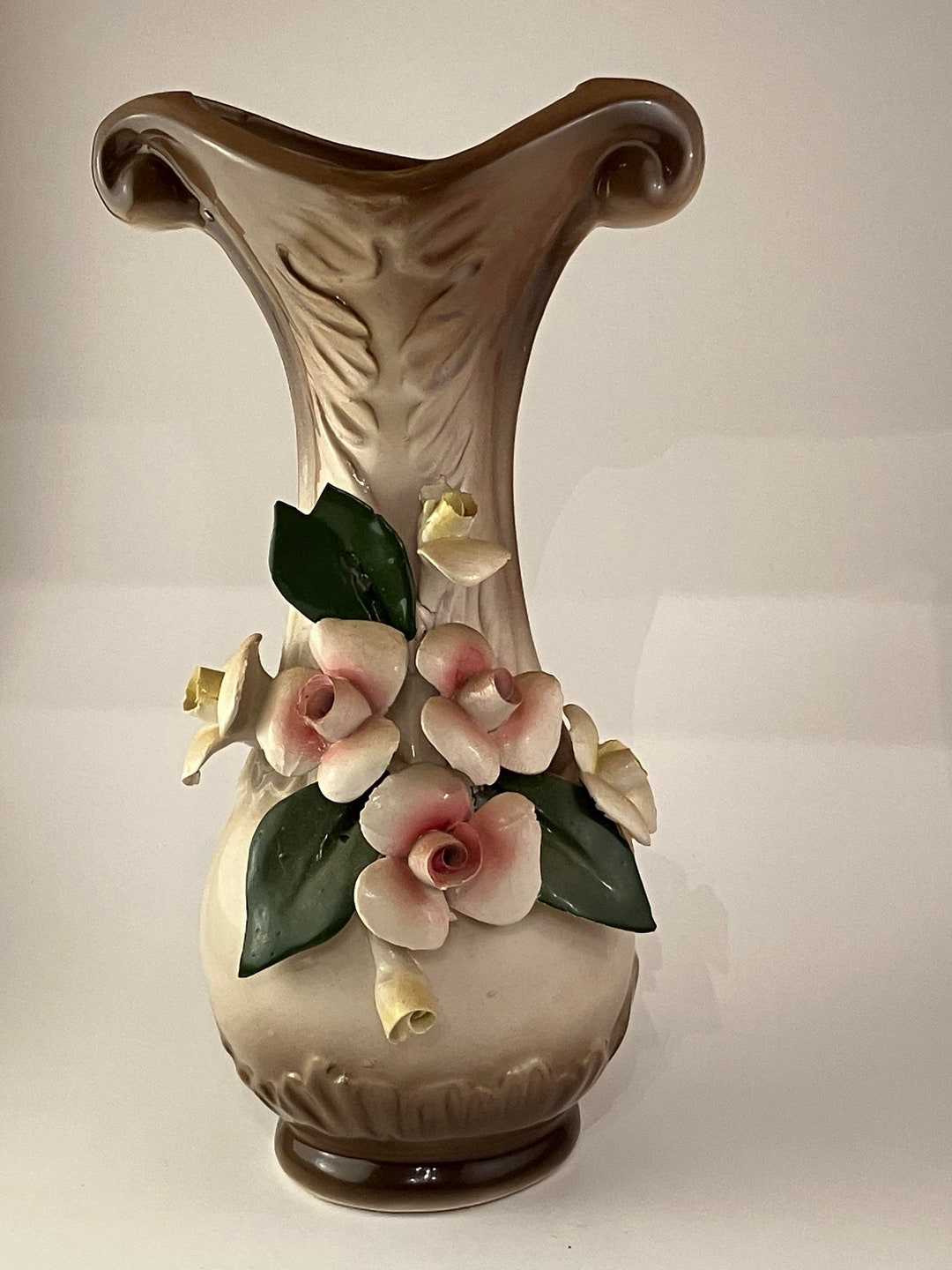 Early Mid Century Capodimonte Porcelain Vase RARE - Etsy