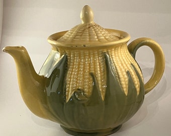 VINTAGE SHAWNEE Pottery Corn King Tea Pot & Lid 75 USA. Vtg Shawnee ...