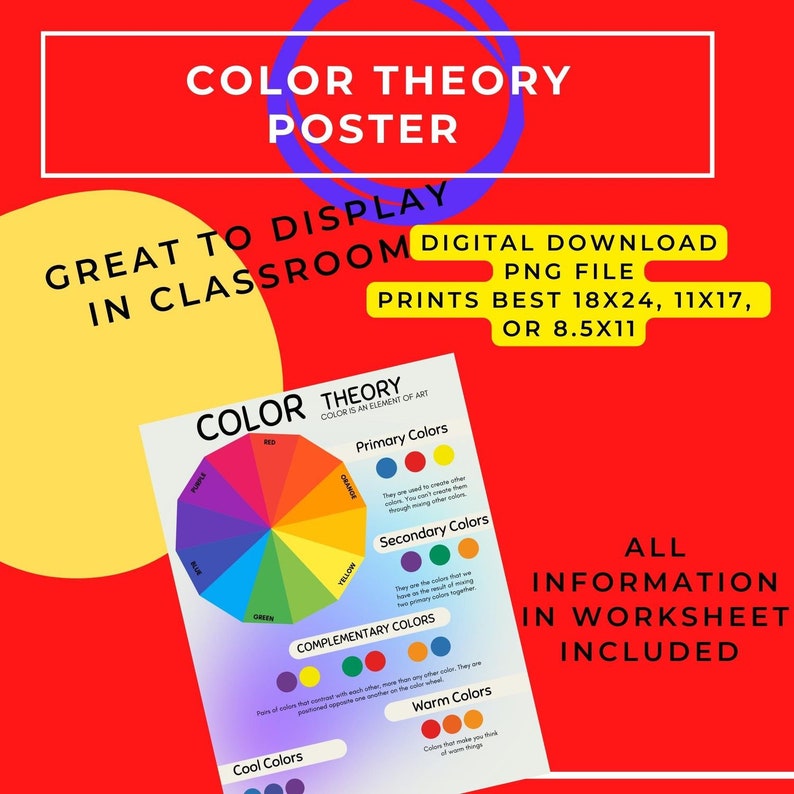 Basic Color Theory Worksheet | Art Worksheet | Color Theory Poster ...