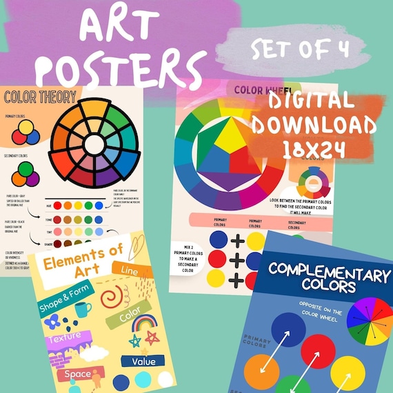 Art Classroom Posters Set of 4 Color Theory Posters - Etsy