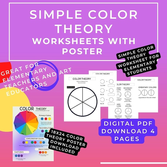 Basic Color Theory Worksheet Art Worksheet Color Theory - Etsy