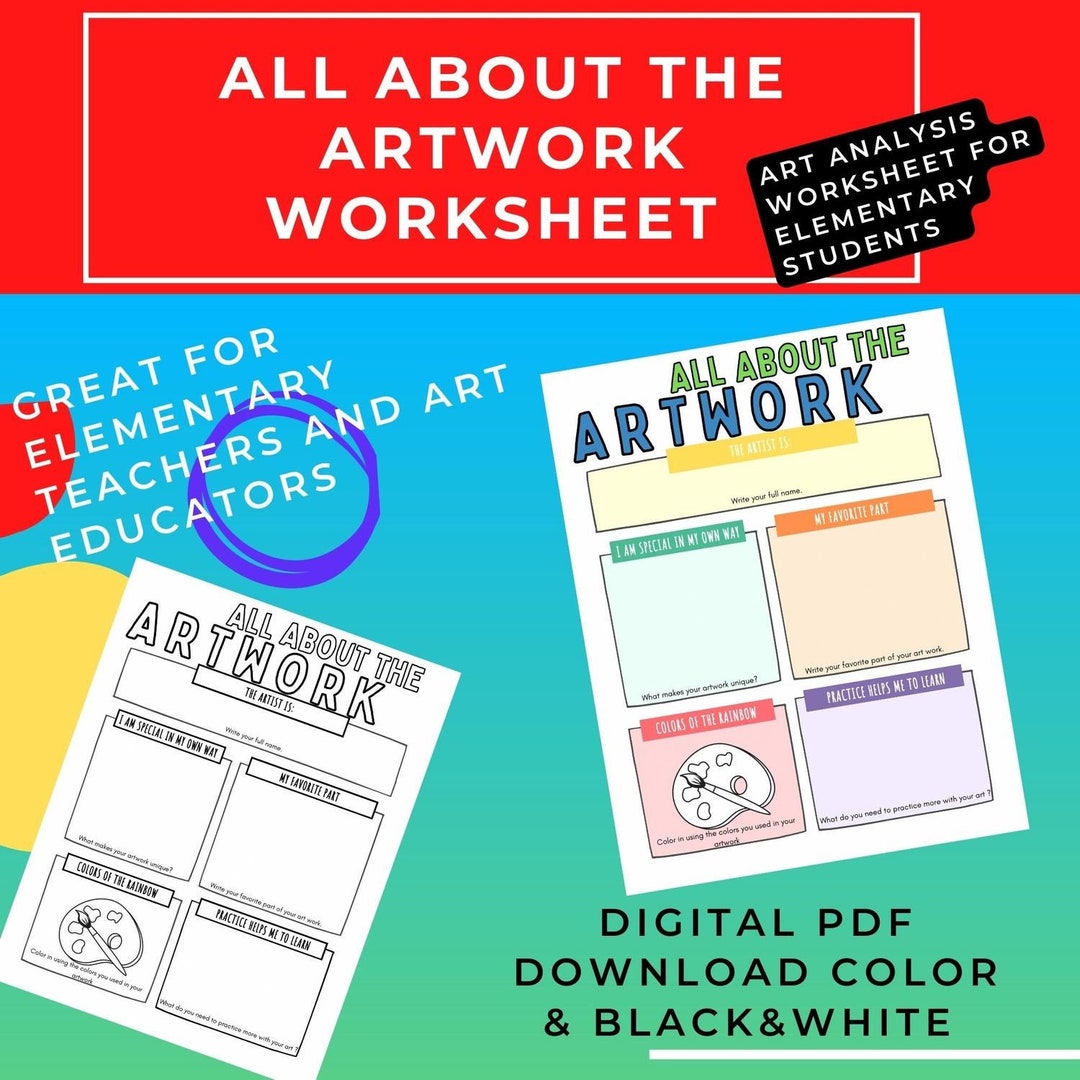 All About the Artwork Worksheet | Art Analysis Worksheet | Art Critique ...