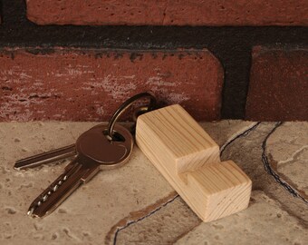 Wooden Phone Stand Keychain - Etsy