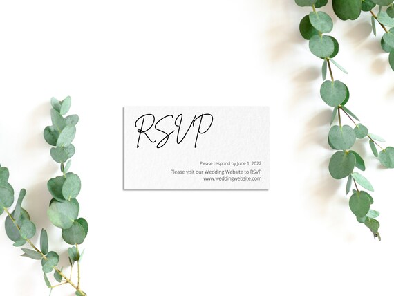 Modern Wedding Reply Card Response Card Minimalist Wedding - Etsy