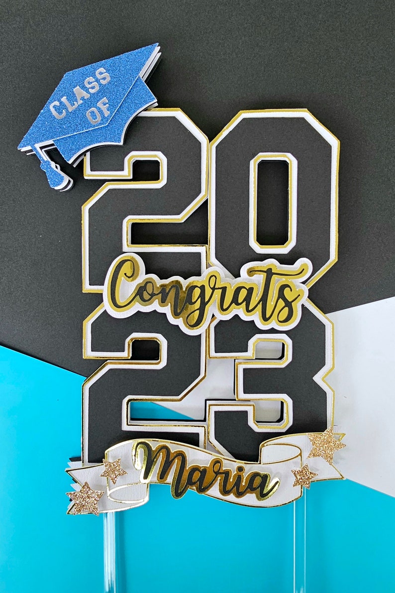 Graduation Cake Topper Class of 2023 Graduation Decoration Personalized ...