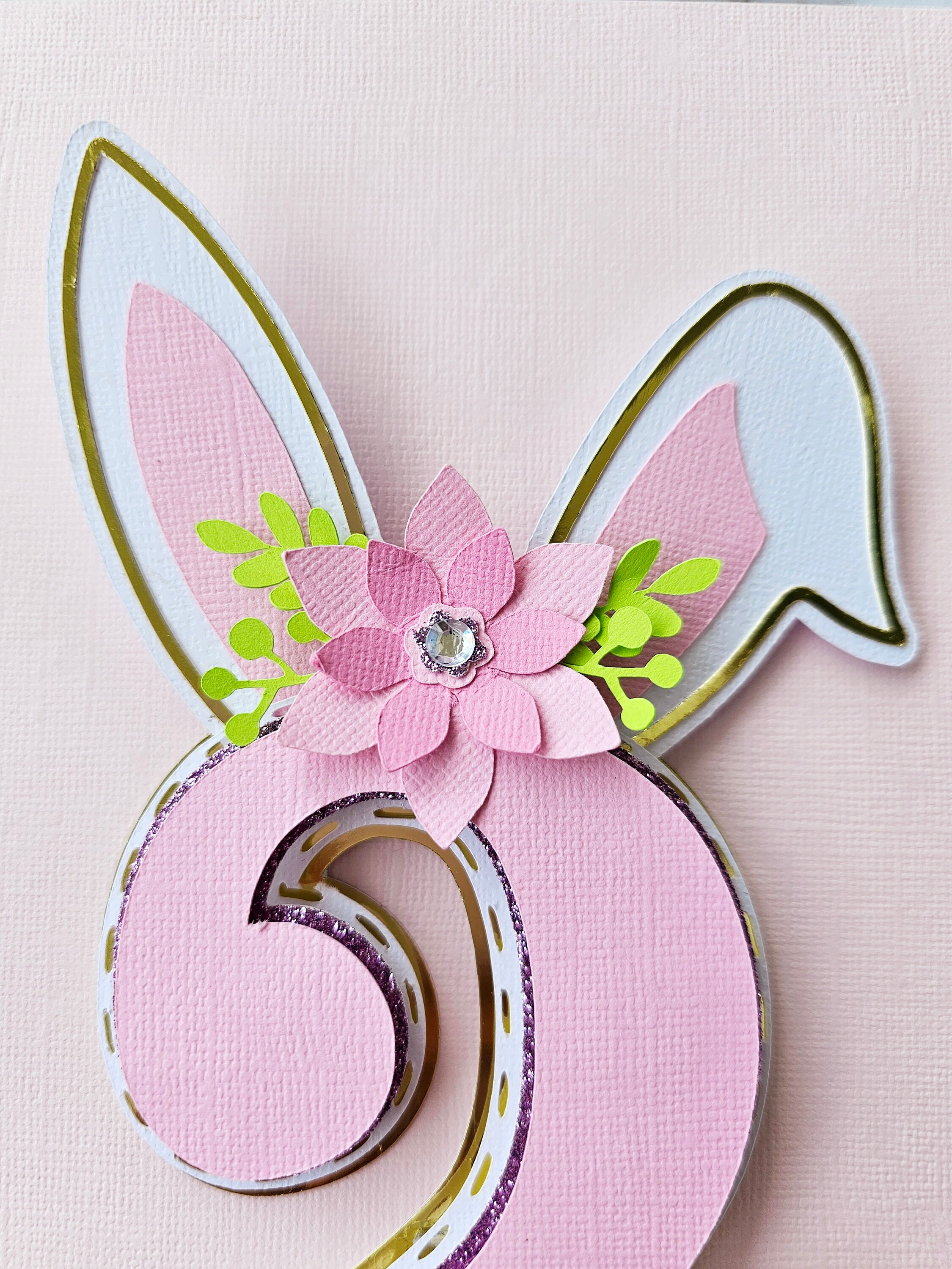 Custom Number Cake Topper Easter Cake Topper Bunny Ears Easter Birthday ...
