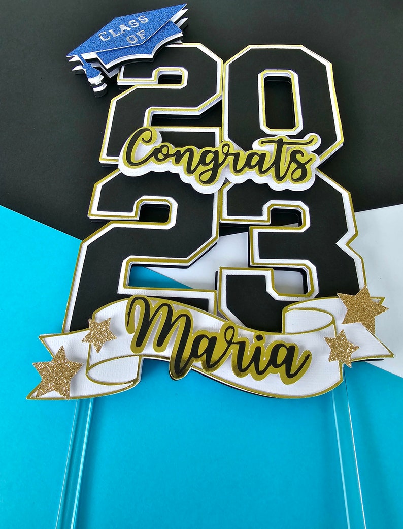 Graduation Cake Topper Class of 2023 Graduation Decoration Personalized ...