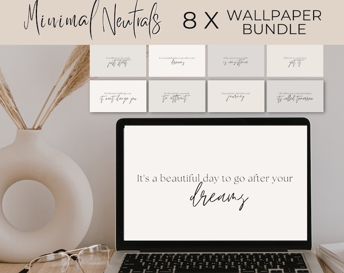 Minimal Desktop Wallpaper Quotes Bundle, Motivational Desktop ...