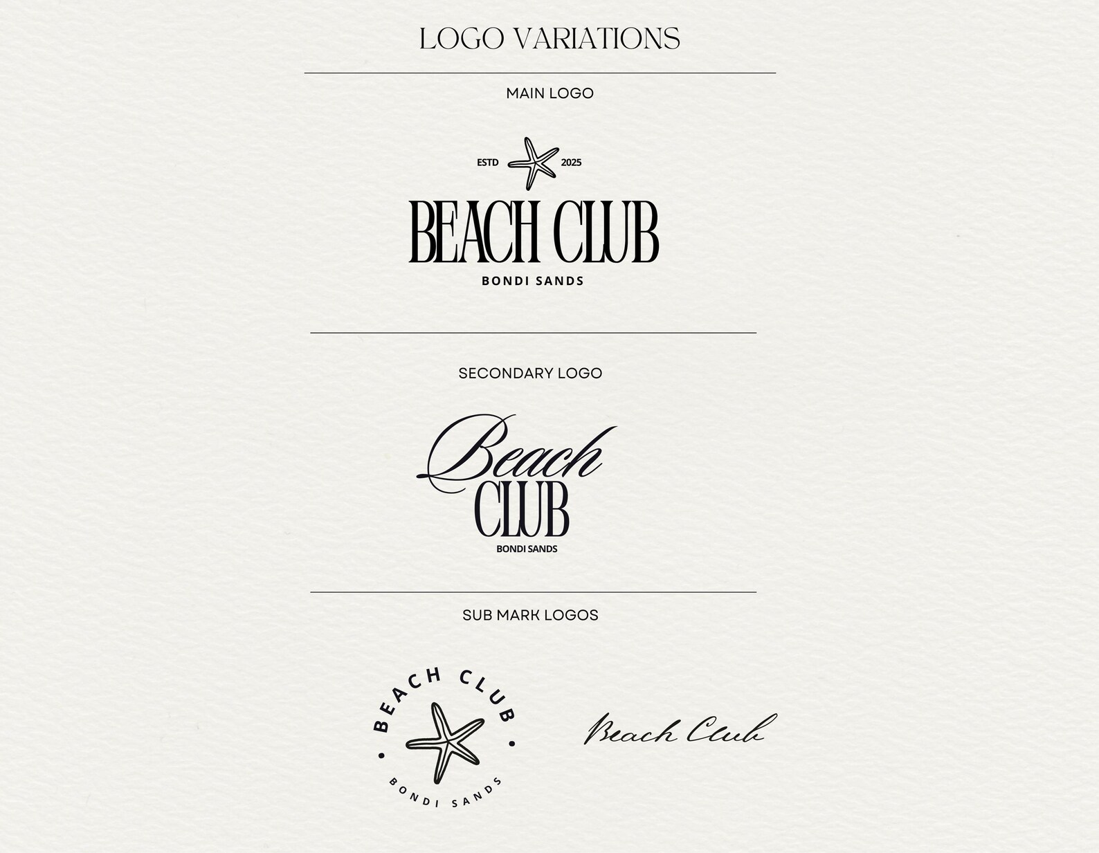 Beach Club Logo Kit: Coastal Brandboard Template (canva) - Etsy