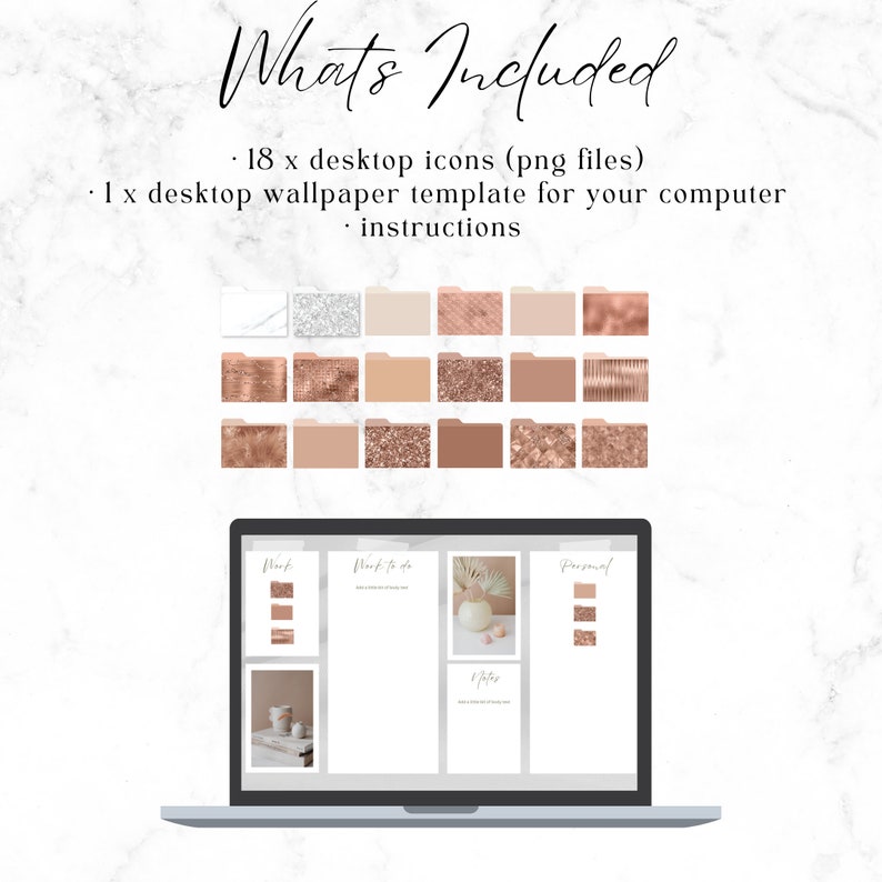 Neutral Desktop Icons Pack | Mac Folder Set | MacBook & Windows ...
