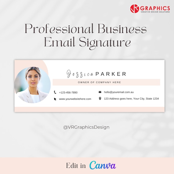 Email Signature Fully Editable Canva Template Blogger Email - Etsy