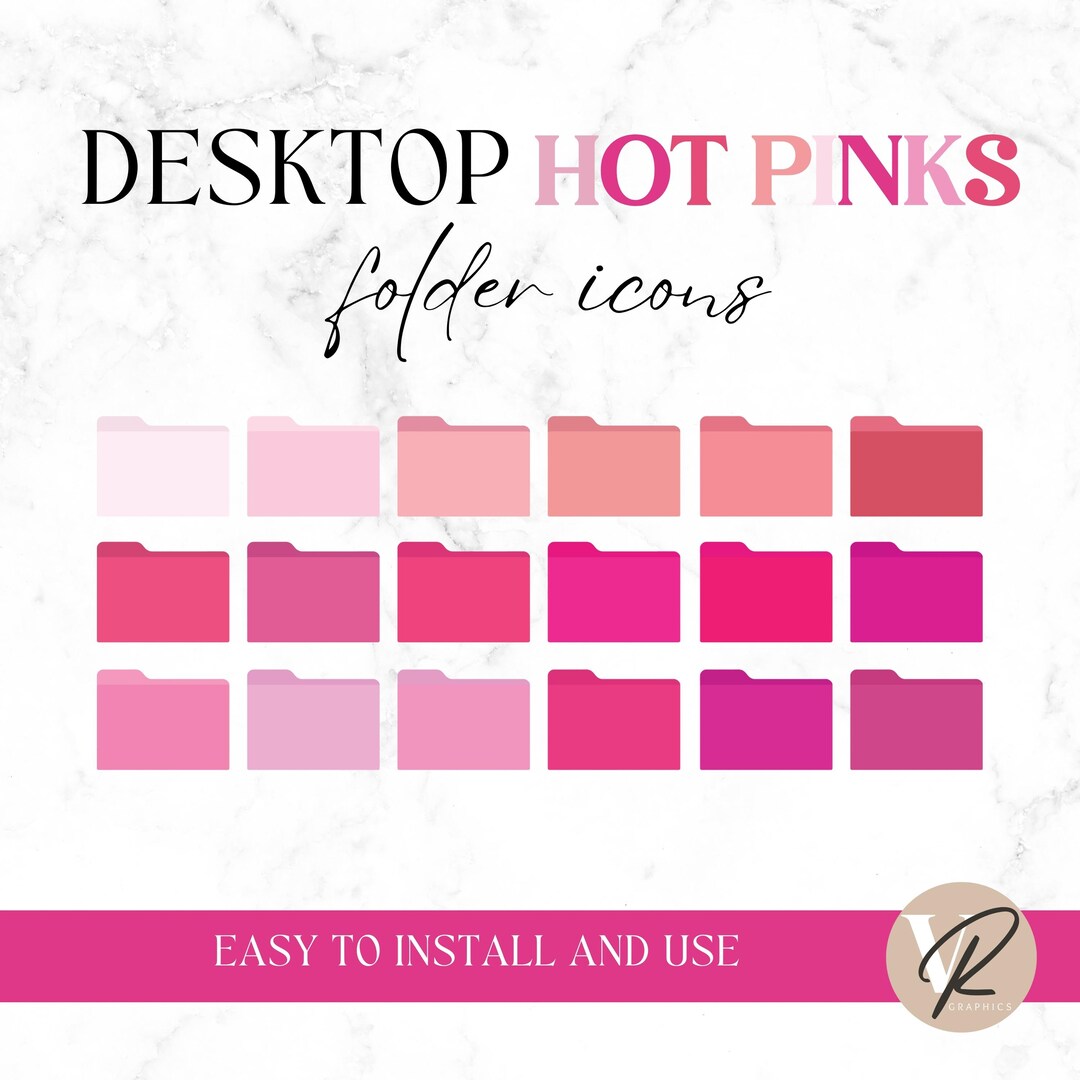 Hot Pink Folder Icons | Desktop Icon Pack for Mac & Windows | Instant ...