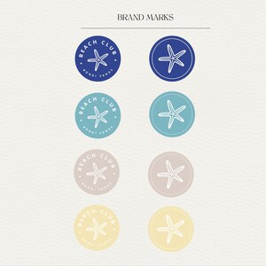 Beach Club Logo Kit: Coastal Brandboard Template (canva) - Etsy