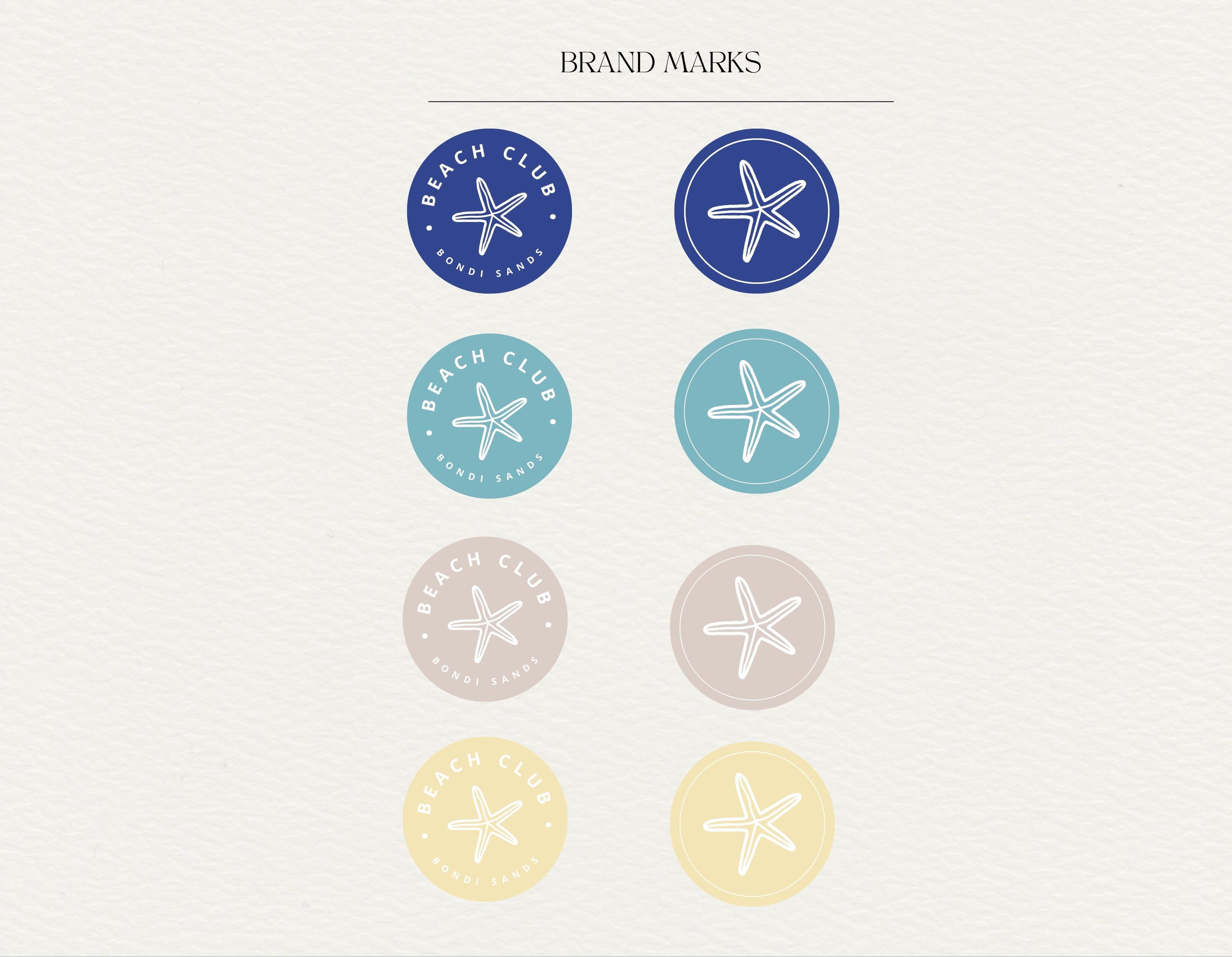 Beach Club Logo Kit: Coastal Brandboard Template (canva) - Etsy