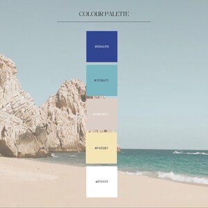 Beach Club Logo Kit: Coastal Brandboard Template (canva) - Etsy