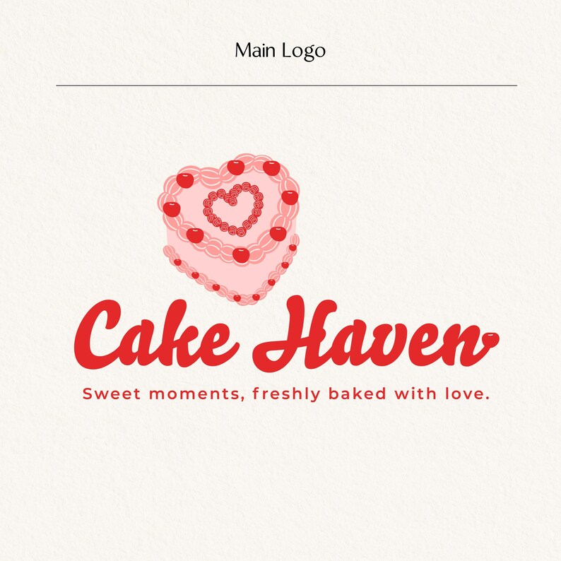 Pink Cake Logo, Vintage Cake Logo, Bakery Logo, Retro Logo Design ...