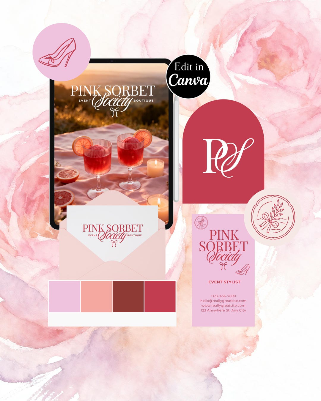 Luxury Event Planner Brand Kit | Canva Logos, Patterns, Templates ...