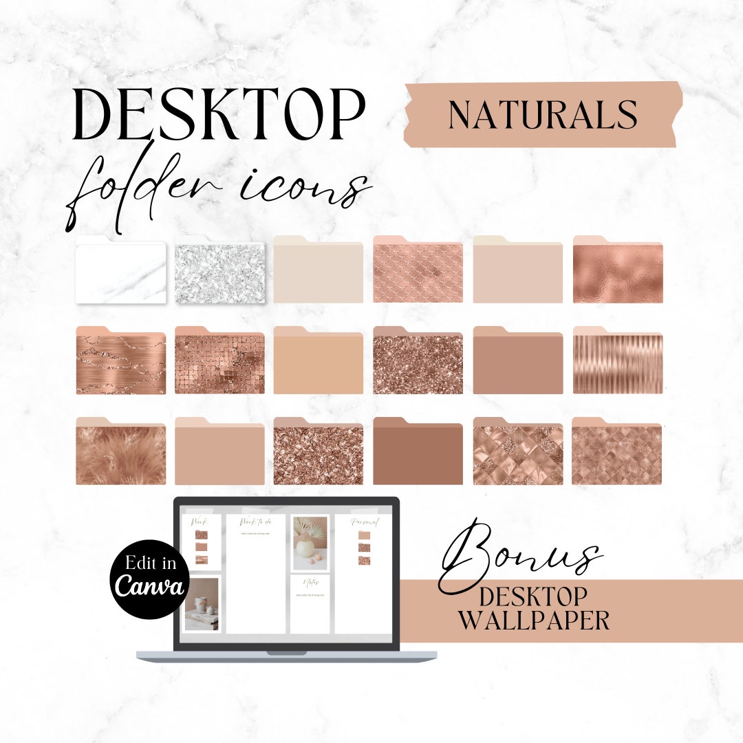 Neutral Desktop Icons Pack | Mac Folder Set | MacBook & Windows ...