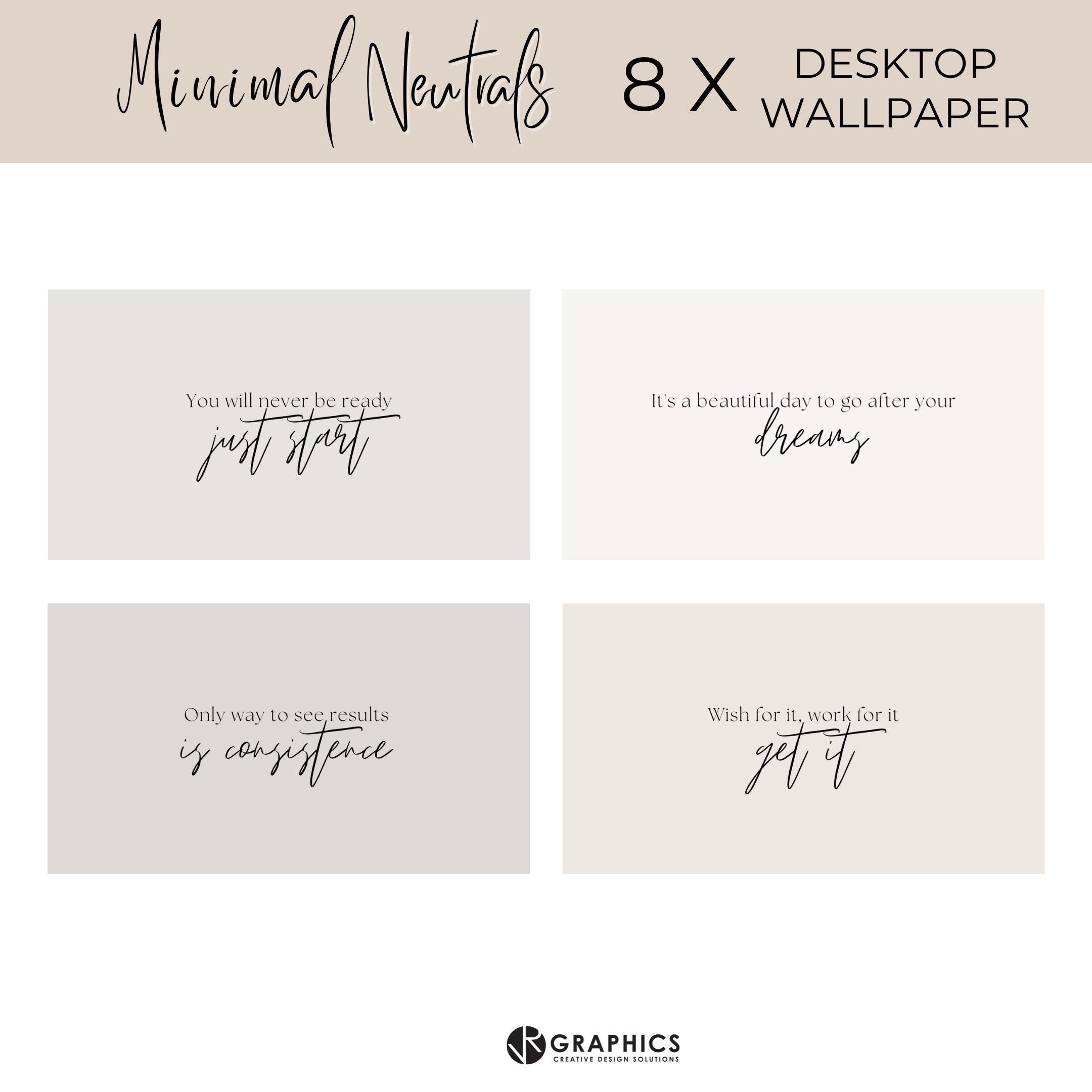 Minimal Desktop Wallpaper Quotes Bundle, INSTANT DOWNLOAD, Desktop ...
