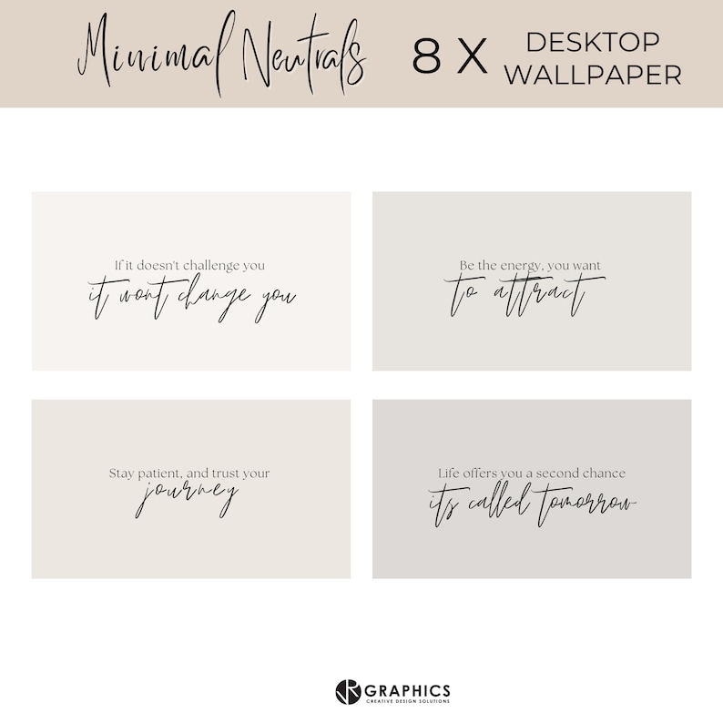 Minimal Desktop Wallpaper Quotes Bundle, INSTANT DOWNLOAD, Desktop ...