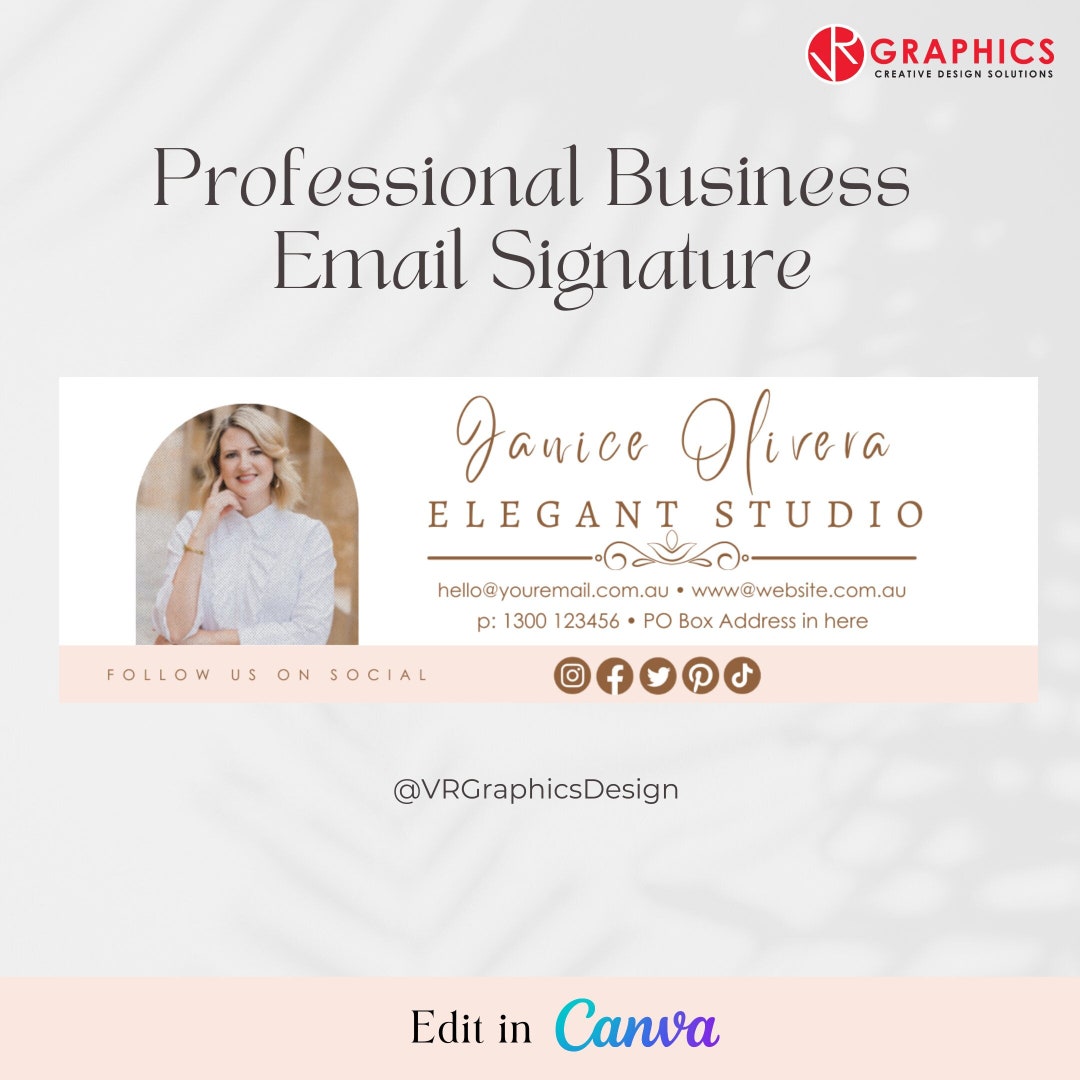 Fully Editable Canva Email Signature Template - Etsy