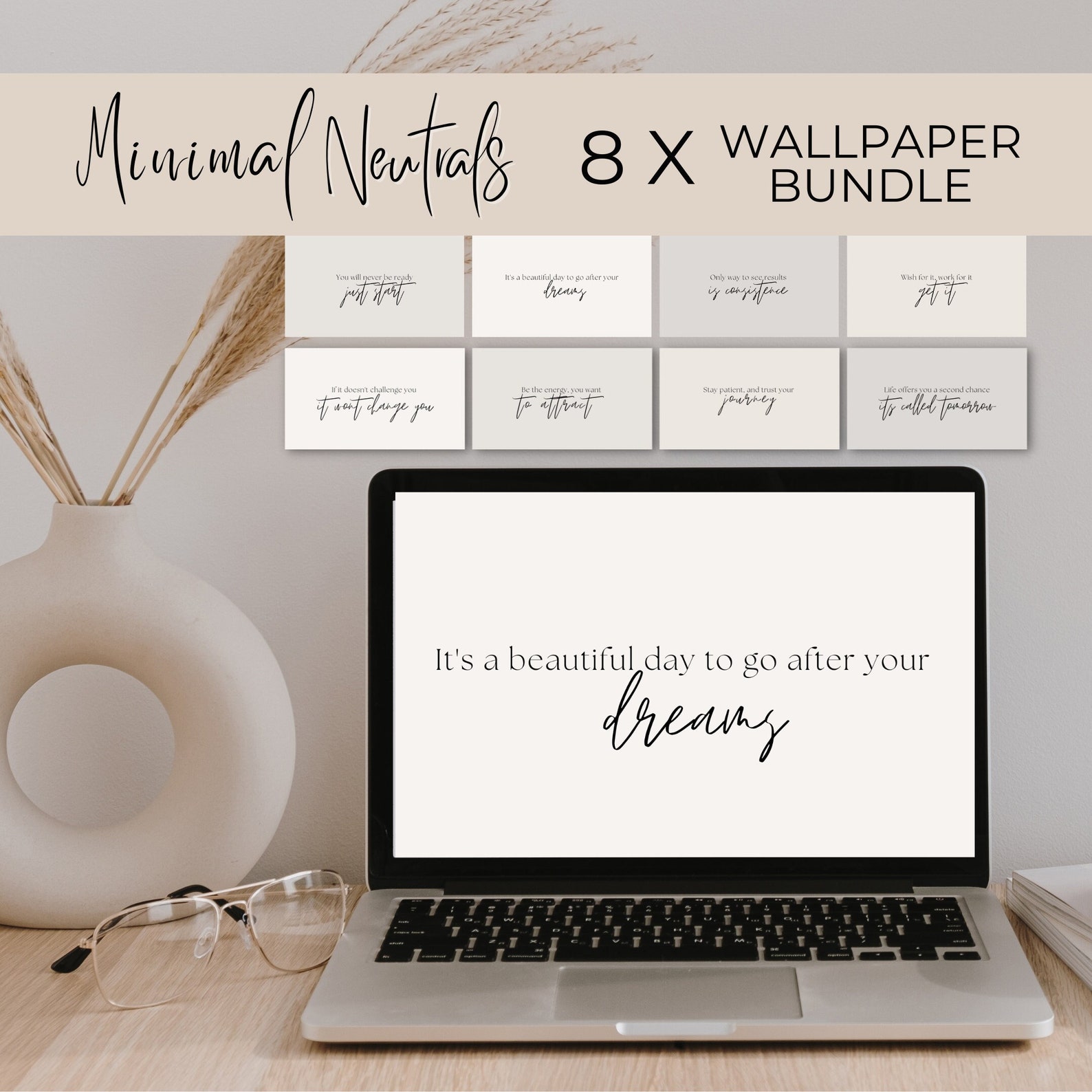 Minimal Desktop Wallpaper Quotes Bundle, INSTANT DOWNLOAD, Desktop ...