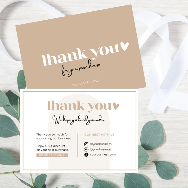 Tarjetas de agradecimiento imprimibles en oro negocios - Etsy México