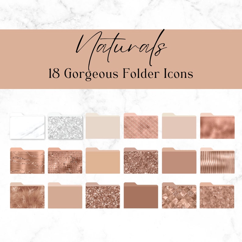 Neutral Desktop Icons Pack | Mac Folder Set | MacBook & Windows ...