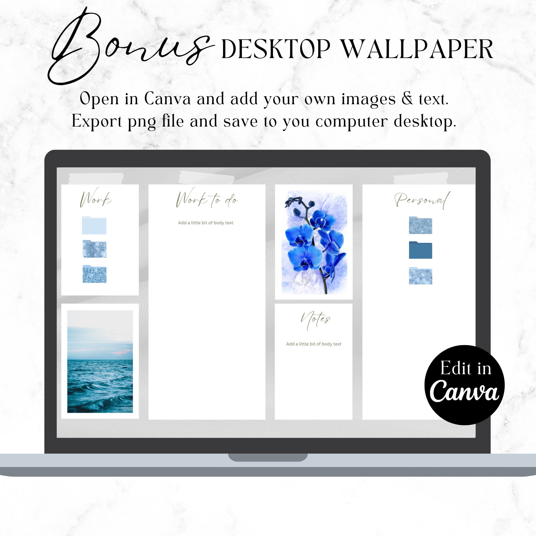 Desktop Folder Icons Blue, Aesthetic MacBook Folders, Glitter Desktop ...