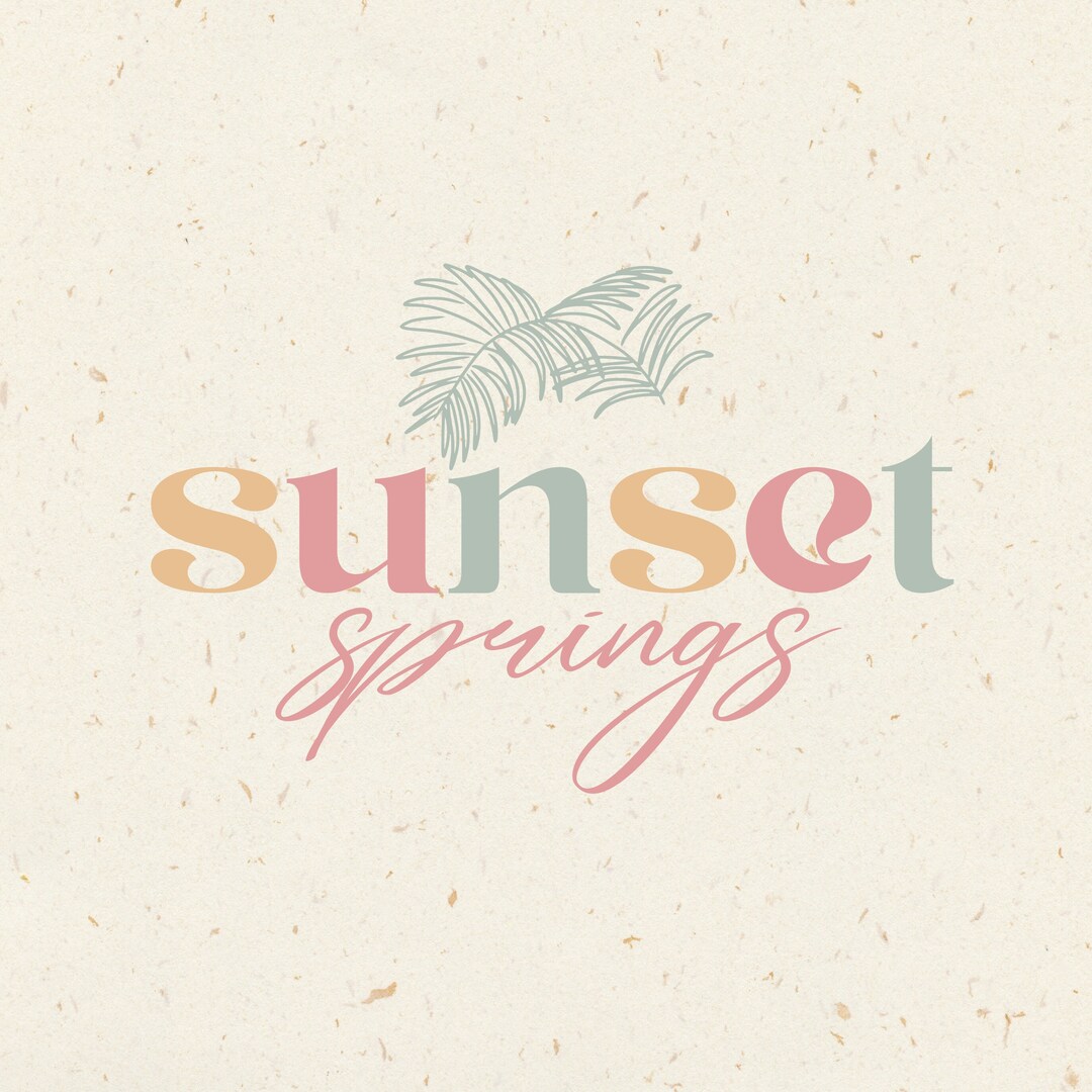 Beachy Logo Design | Premade Branding Package | Minimalist Custom Logo ...