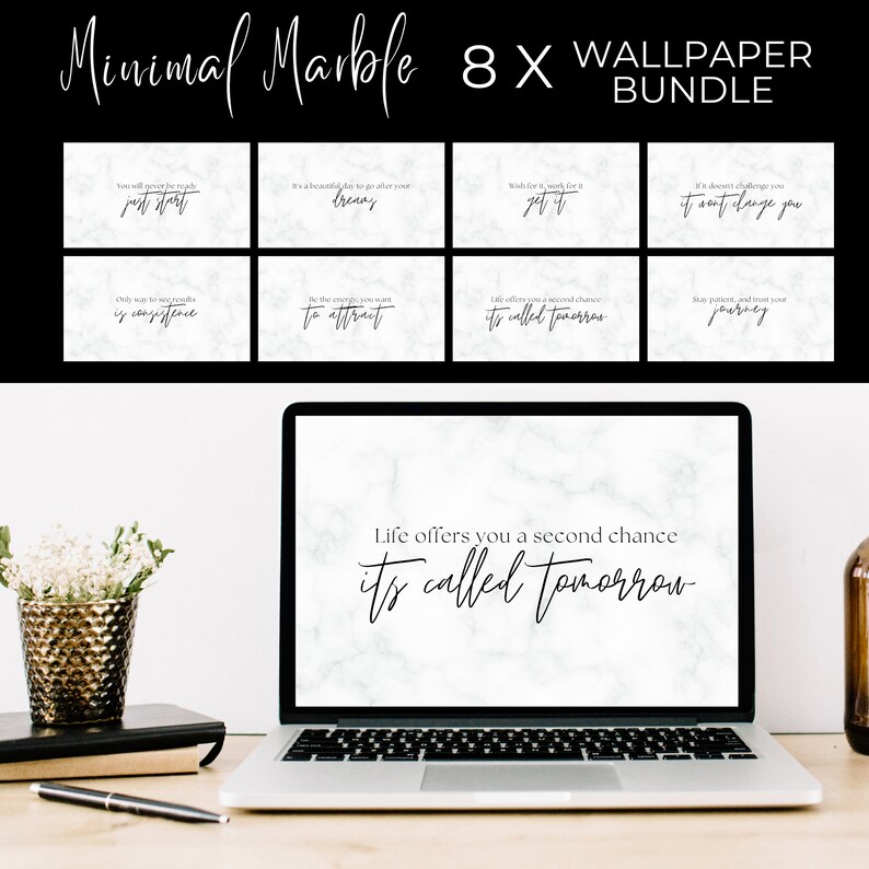 Minimal Desktop Wallpaper Quotes Bundle, INSTANT DOWNLOAD, Desktop ...